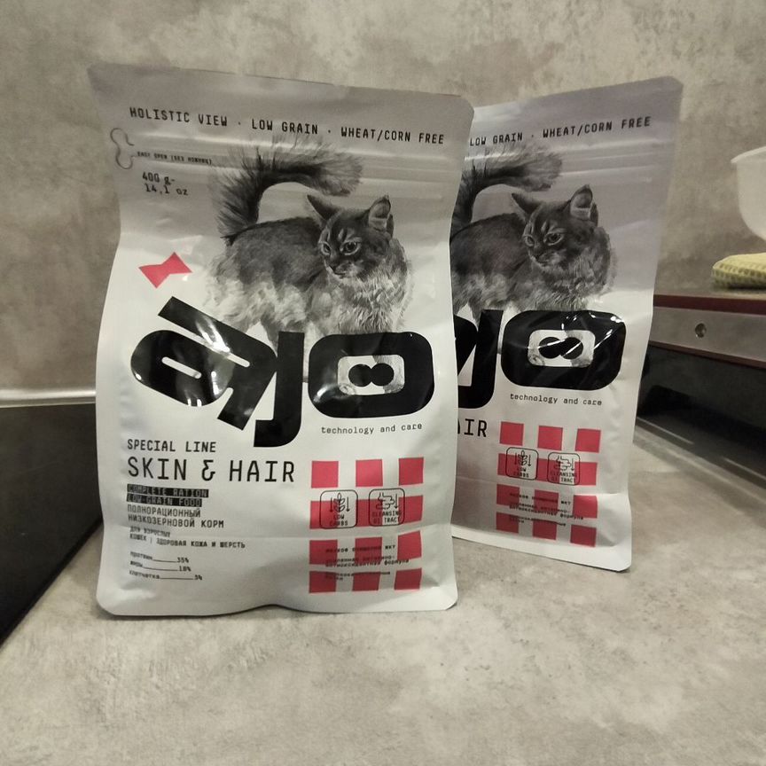 Сухой корм AJO Cat Skin & Hair для кошек 0,4 кг