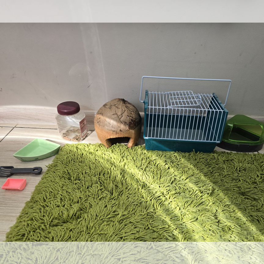 Клетка переноска, домик, хижина, лоток для песка и