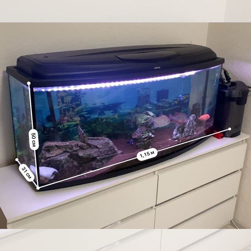 Аквариум aquael 200 литров (панорамный)