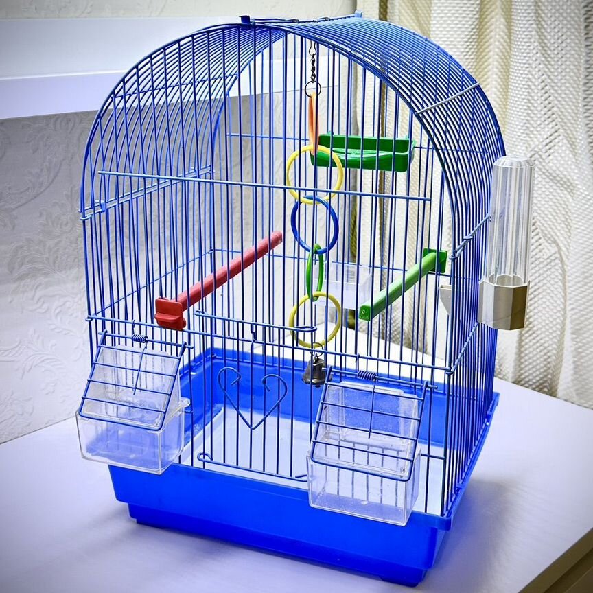 Клетка для птиц синяя 41х29х22 см