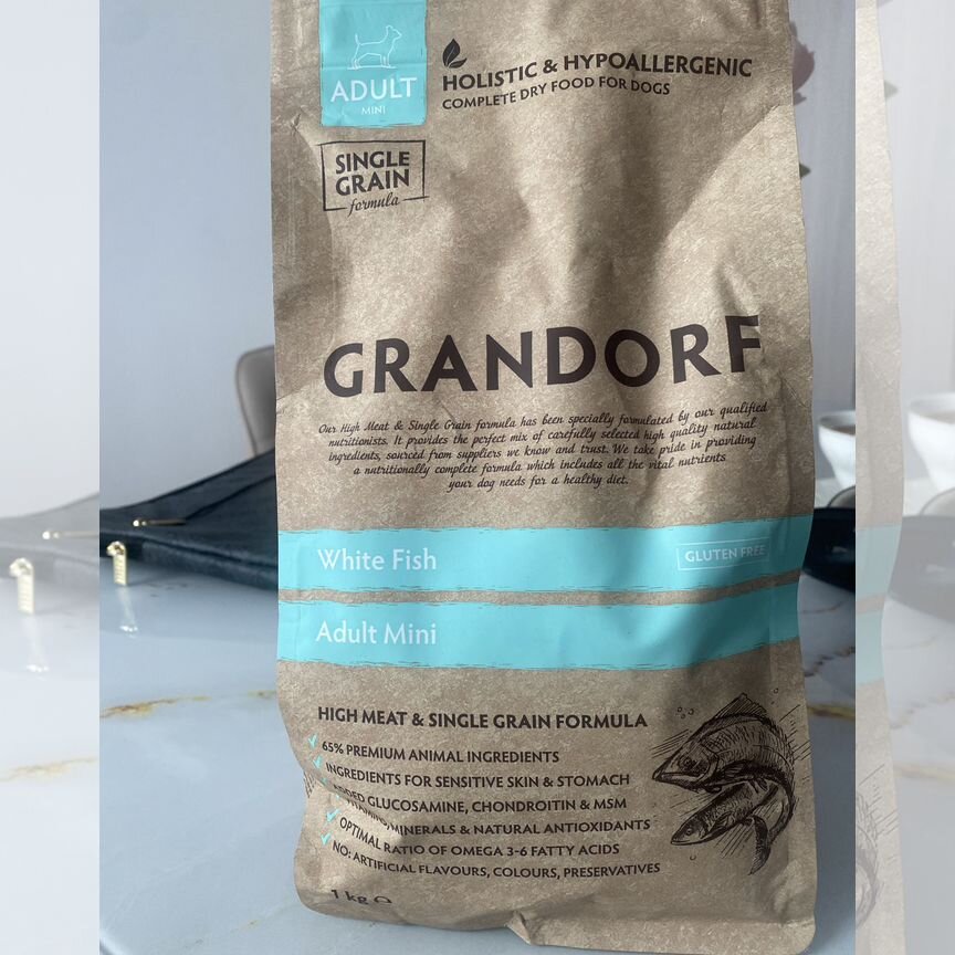 Корм для собак grandorf белая рыба