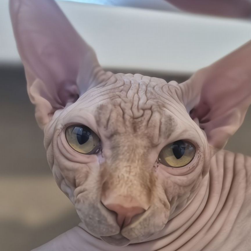 Канадский сфинкс, кот вязка