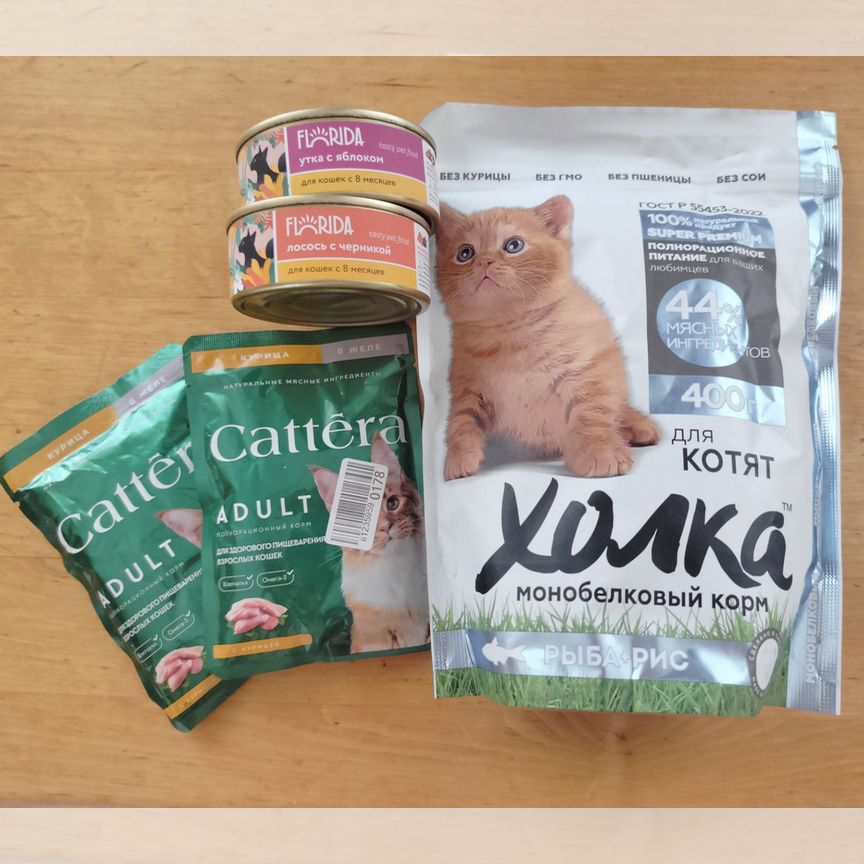 Наборы корм и лакомства для кошек котят