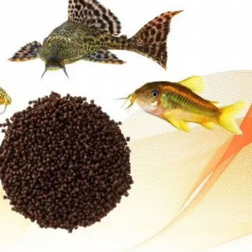 Корм для рыб. Гранулированный корм для донных рыб