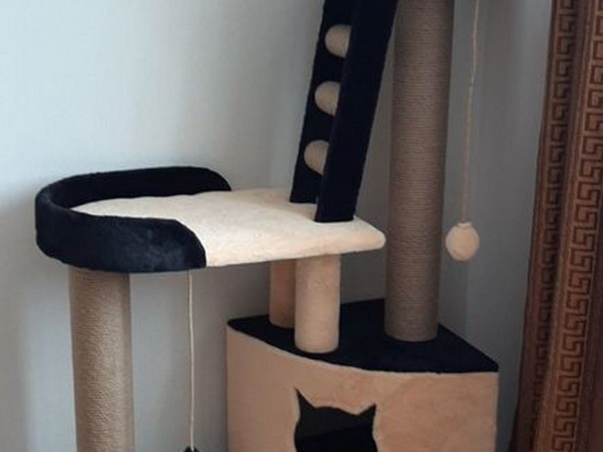 Домики, комплексы,когтеточки для кошек, выс.1,3м