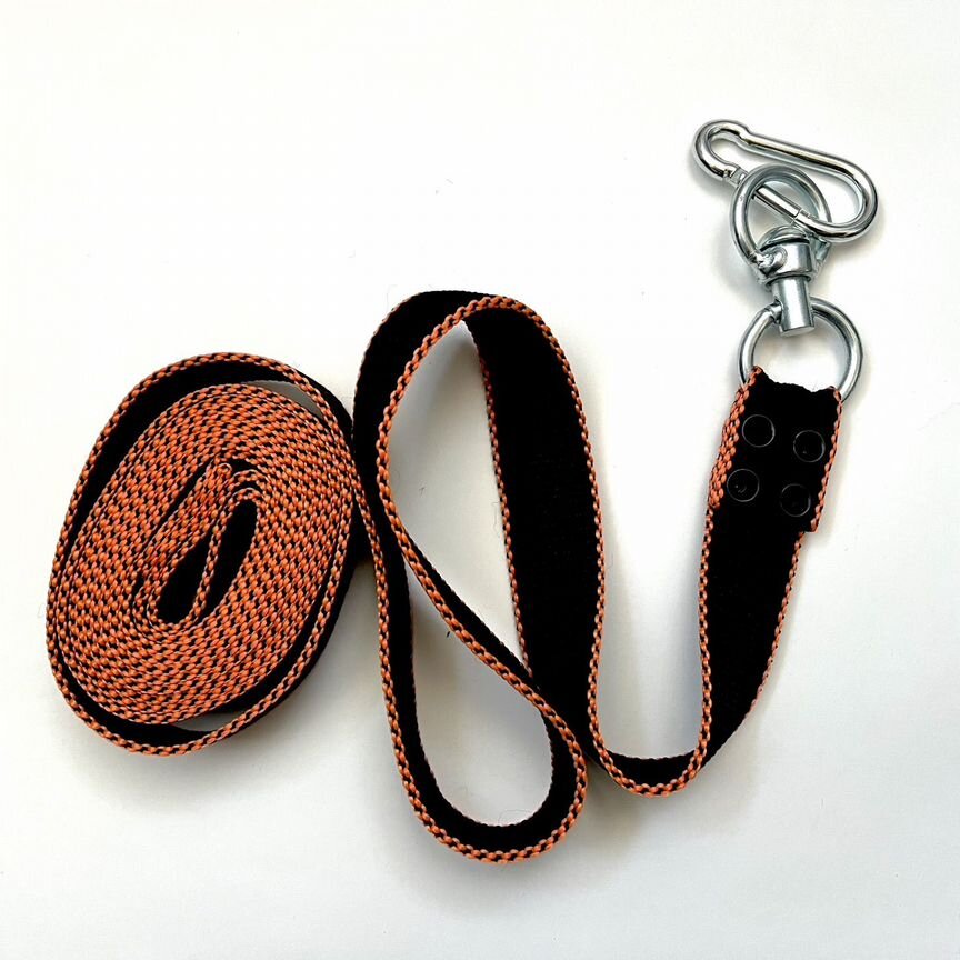 Новый поводок стропа 35мм* 3м, черно-оранжевый