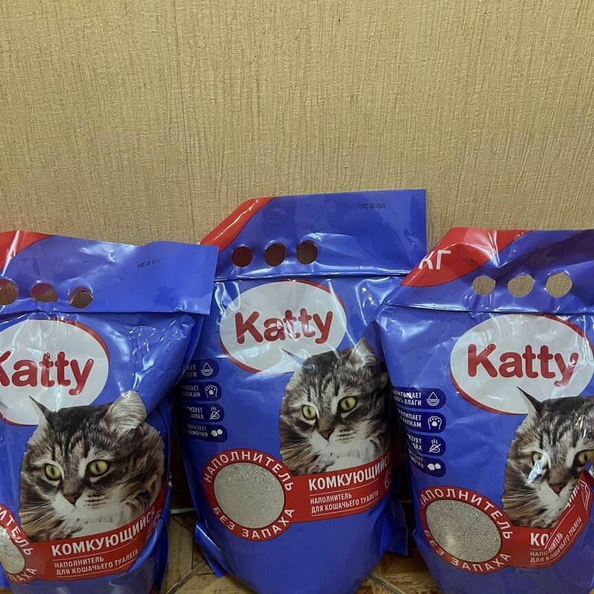 Наполнитель Katty комкующийся 5кг