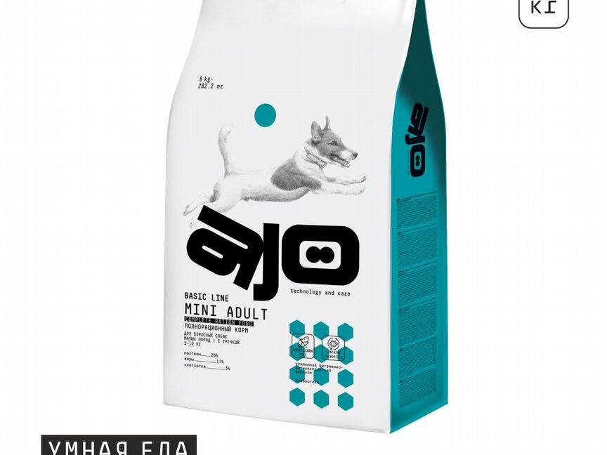 Сухой корм для собак аjo Айо курица гречка 8 кг
