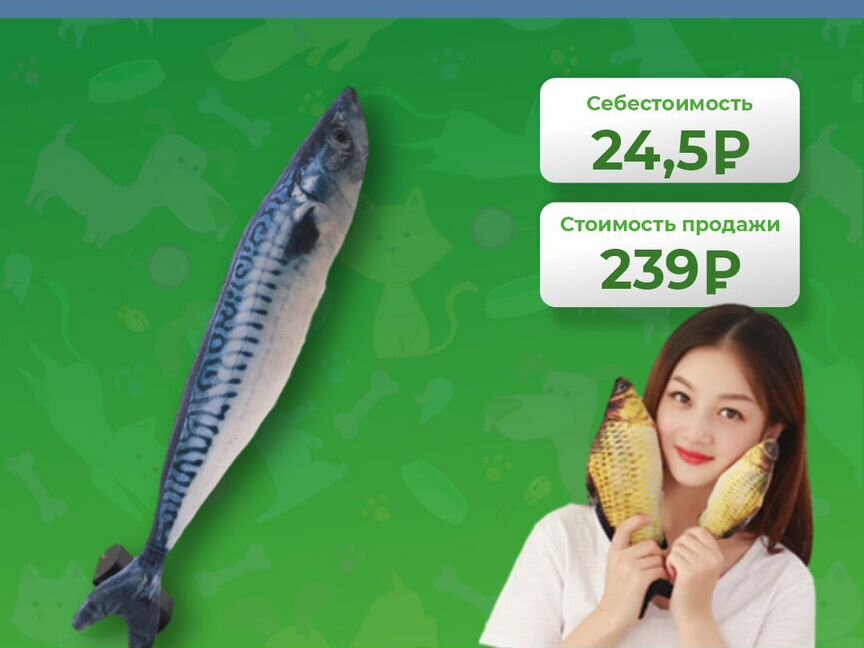 Игрушки для домашних животных "Рыба" оптом из Кита