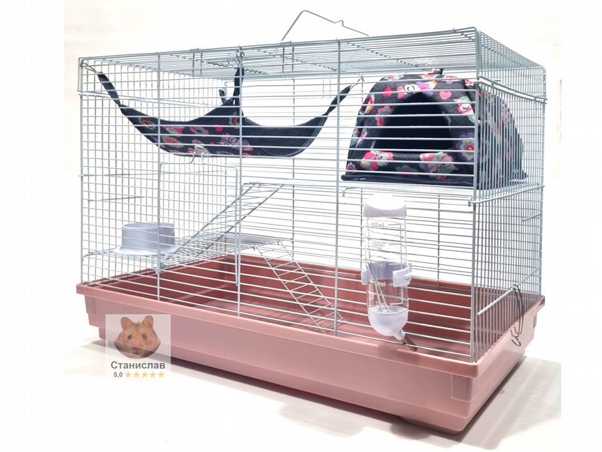 Клетка для грызунов для крыс для 2-х крыс 58х41х32