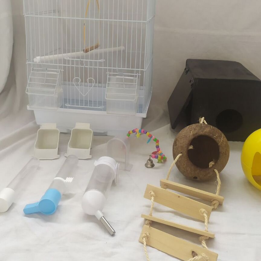 Клетки для птиц и аксесс. гнездо дом ящик дерев