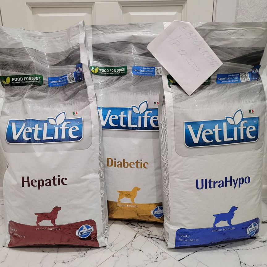 Корм для собак Vet Life Farmina 2 кг, 12 кг