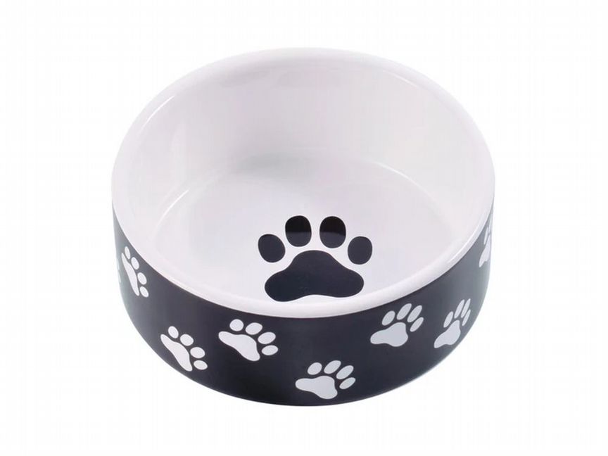 Миска Mr.Kranch керамическая черная д/собак, 420мл