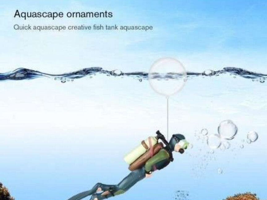 Дайвер в аквариум новый