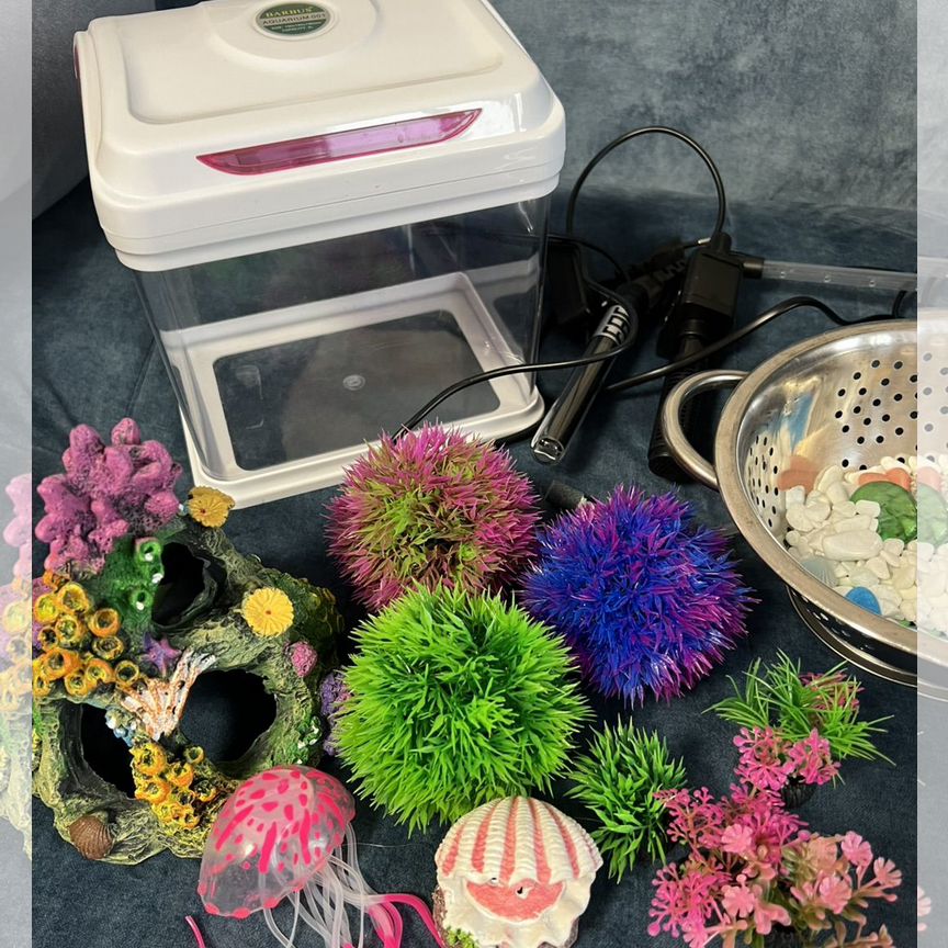 Аквариум barbus 3л с декорациями