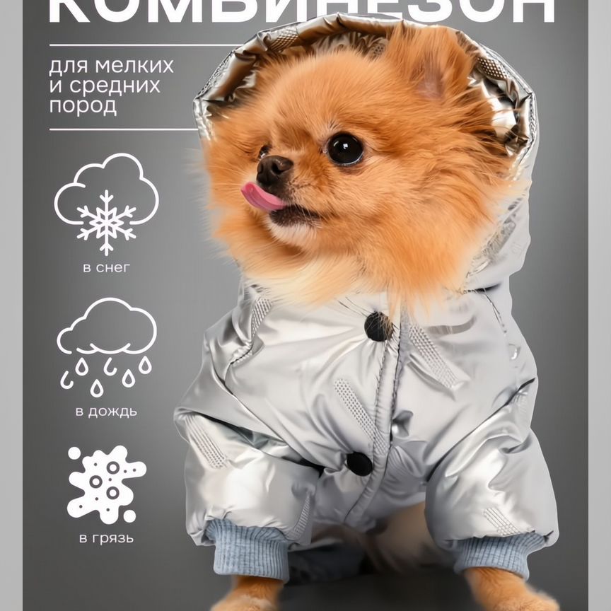 Зимний комбинезон для собак мелких пород