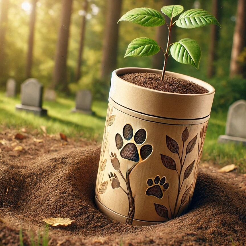 Биоразлагаемая урна для захоронения домашних живот