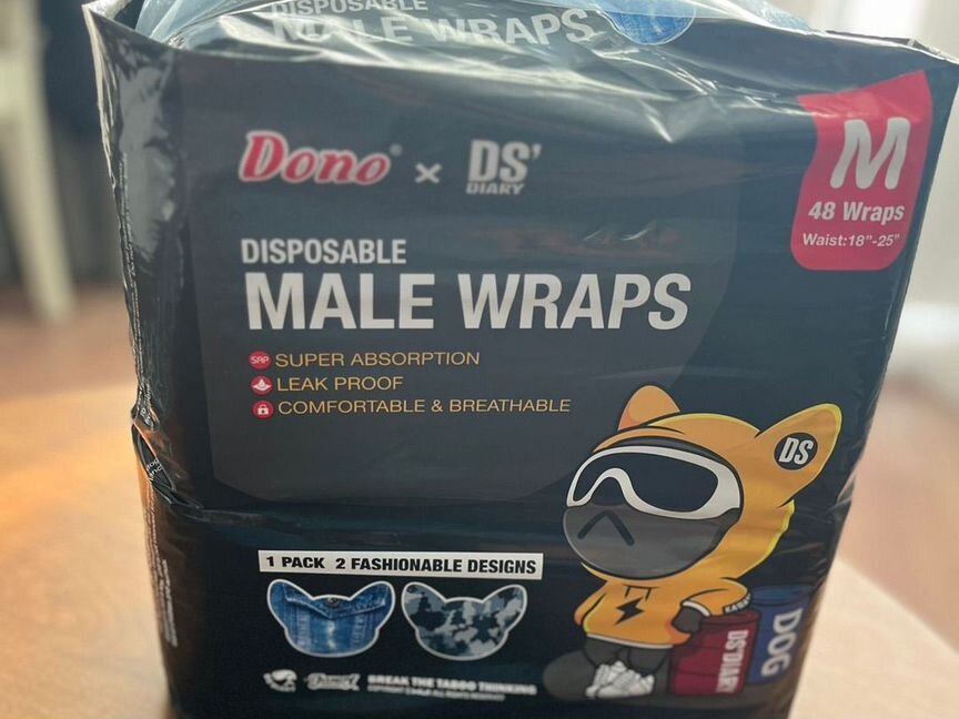 Подгузники для собак кобелей размер M 48 штук