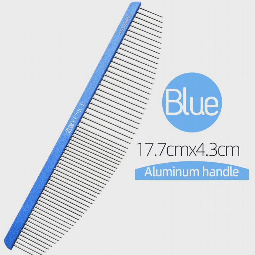 Расческа для волос Blue, 17.7x4.3 см, алюминиевая ручка
