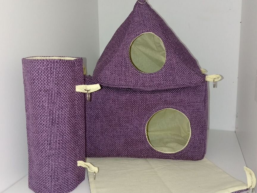 Комплект домиков и гамаков для крыс,шиншилл,дегу