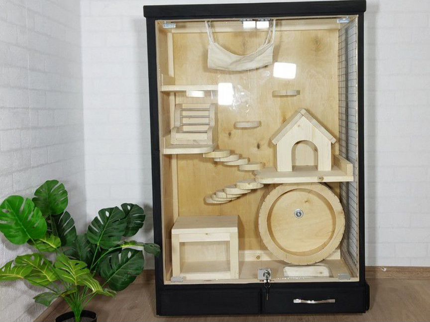 Клетка-витрина, вольер, дом для шиншиллы, дегу