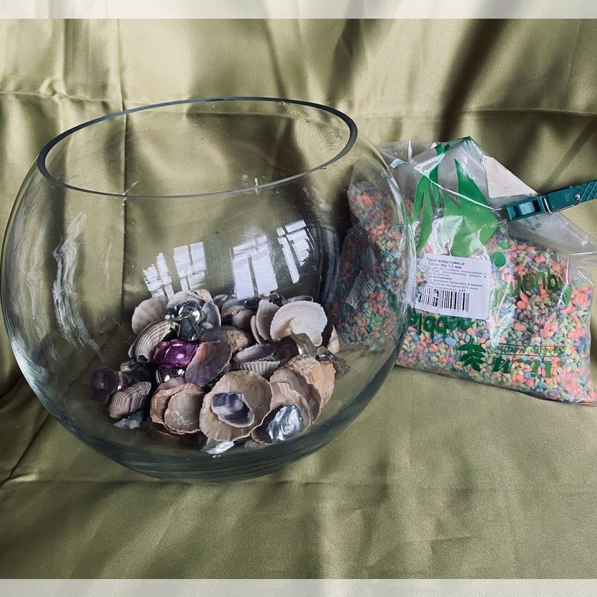 Аквариум, грунт, ракушки, камешки для аквариума