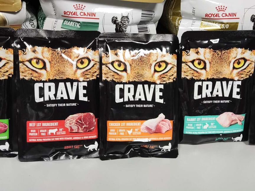 Паучи для кошек Crave в ассортименте