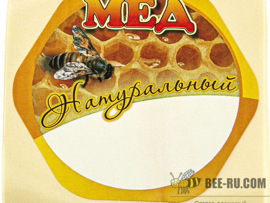 100 шт. Этикетка Мед Натуральный