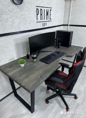 Игровой стол loft 200х80 из массива с вырезом купить в Санкт-Петербурге ...