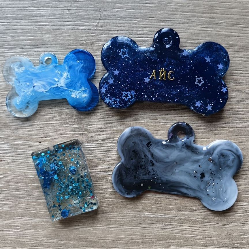 Адресники для питомцев из эпоксидной смолы