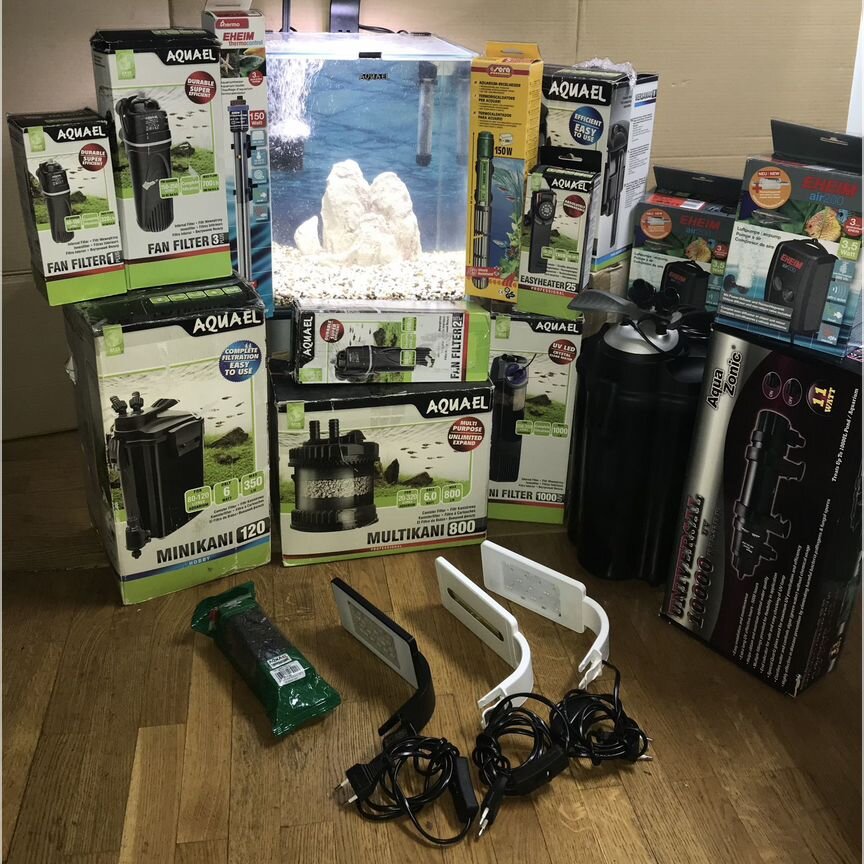 Фильтр, компрессор, аквариум, нагреватель, свет