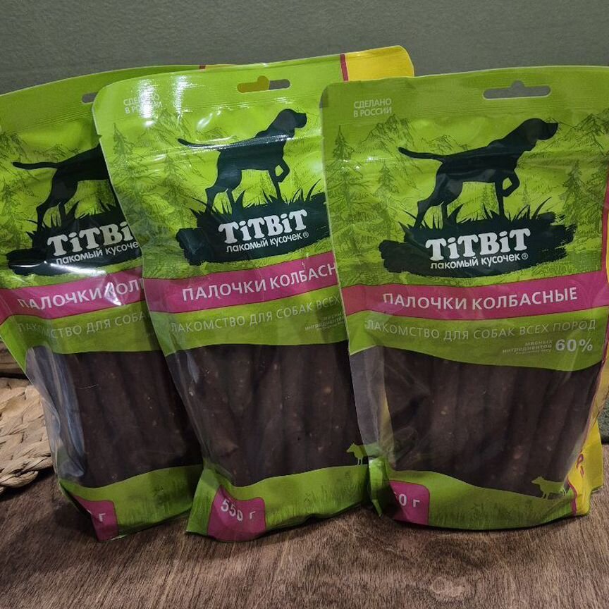 Палочки колбасный для собак Titbit 550гр