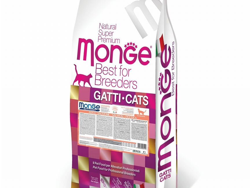 Сухой корм Monge Cat кошек из лосося 10 кг