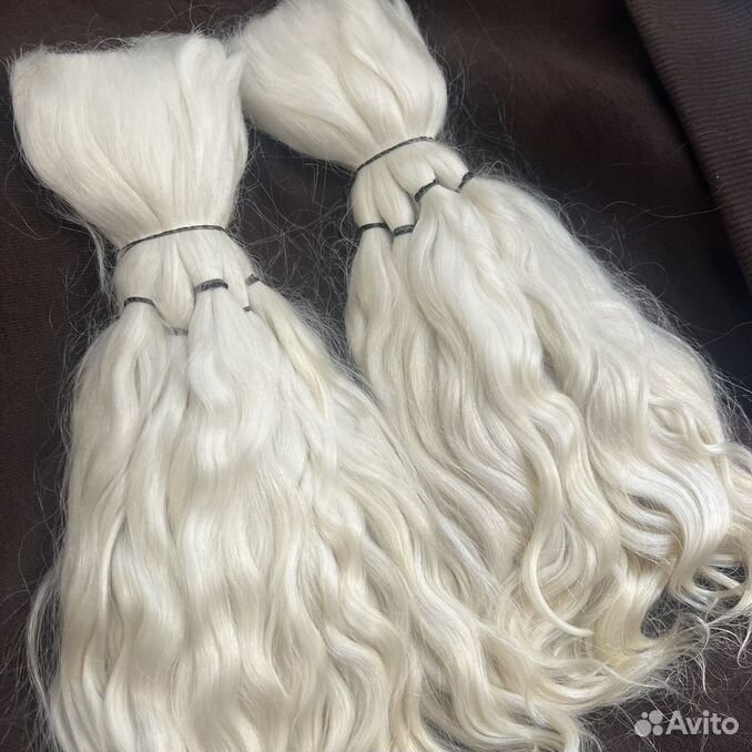 Шерсть ангорской козы неокрашеная 20см