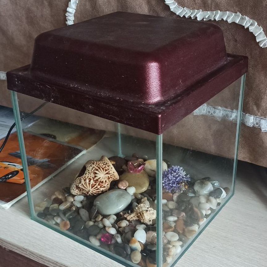 Аквариум с камнями и подсветкой