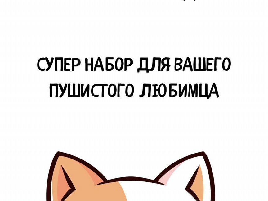 Супер набор-Лоток кошачий, миска, картонный домик