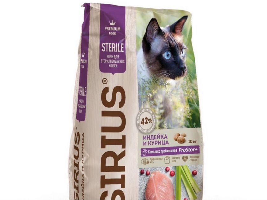 Корм Sirius для для кошек