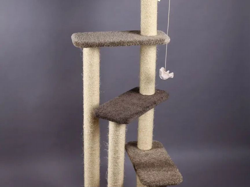 Когтеточка столбик 165см с лежанкой