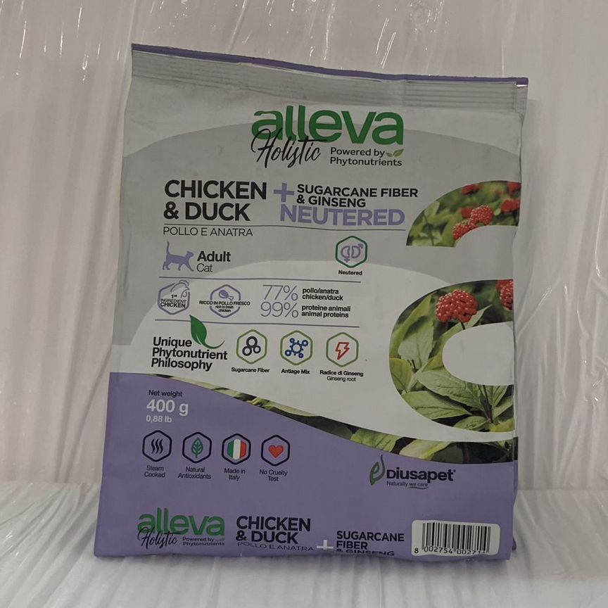Alleva Корм стерилизованным кошкам,курица 400г