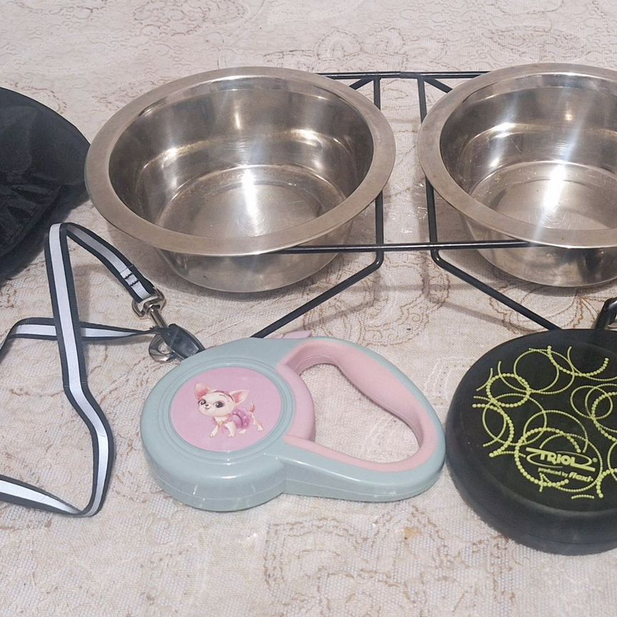 2 миски металлические, 2 рулетки