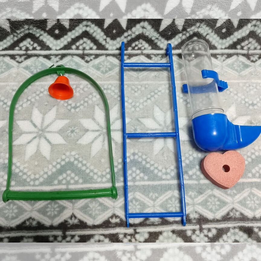 Поилка, качелька, лестница для попугая