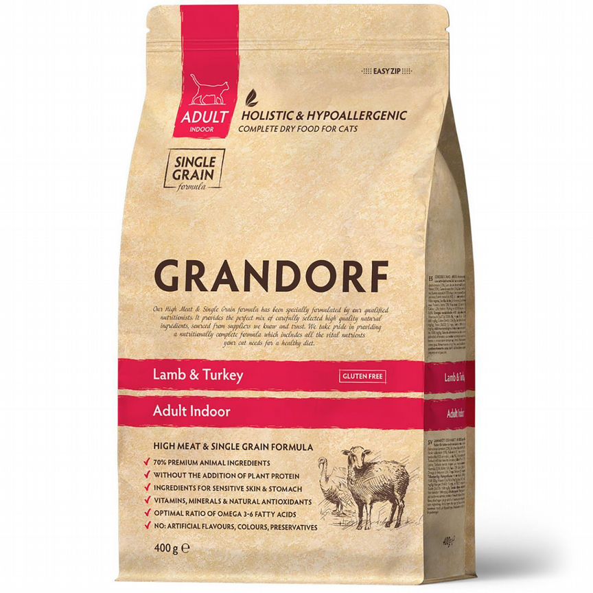 Grandorf сухой корм для дом. кош. ягн/инд, 400 г