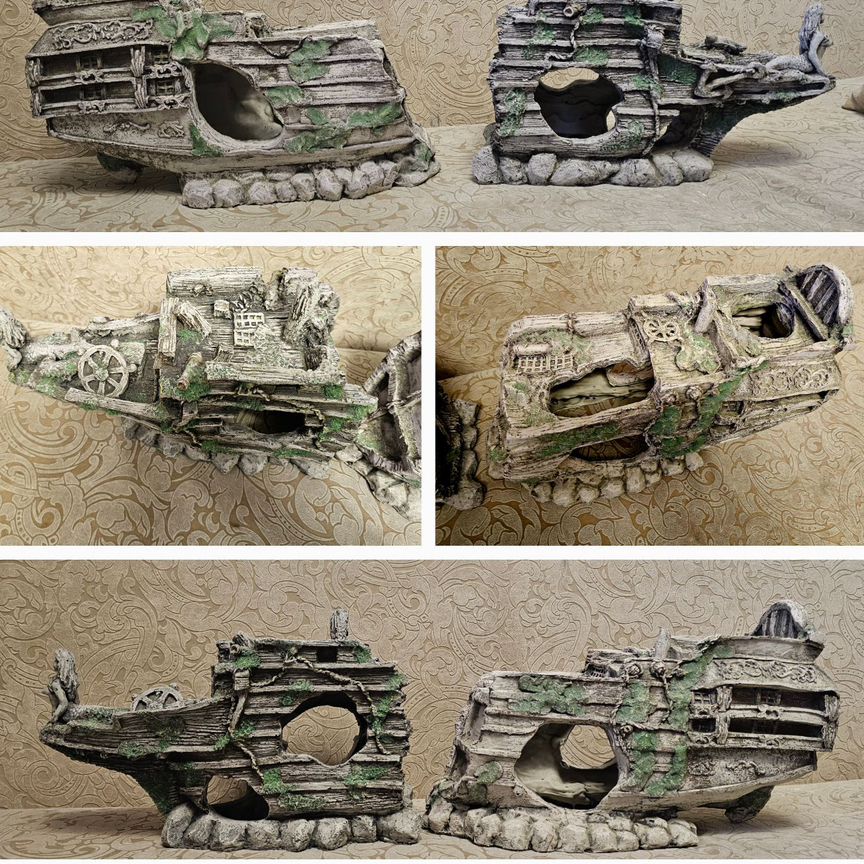 Грот, мангровые коряги, искусственные растения