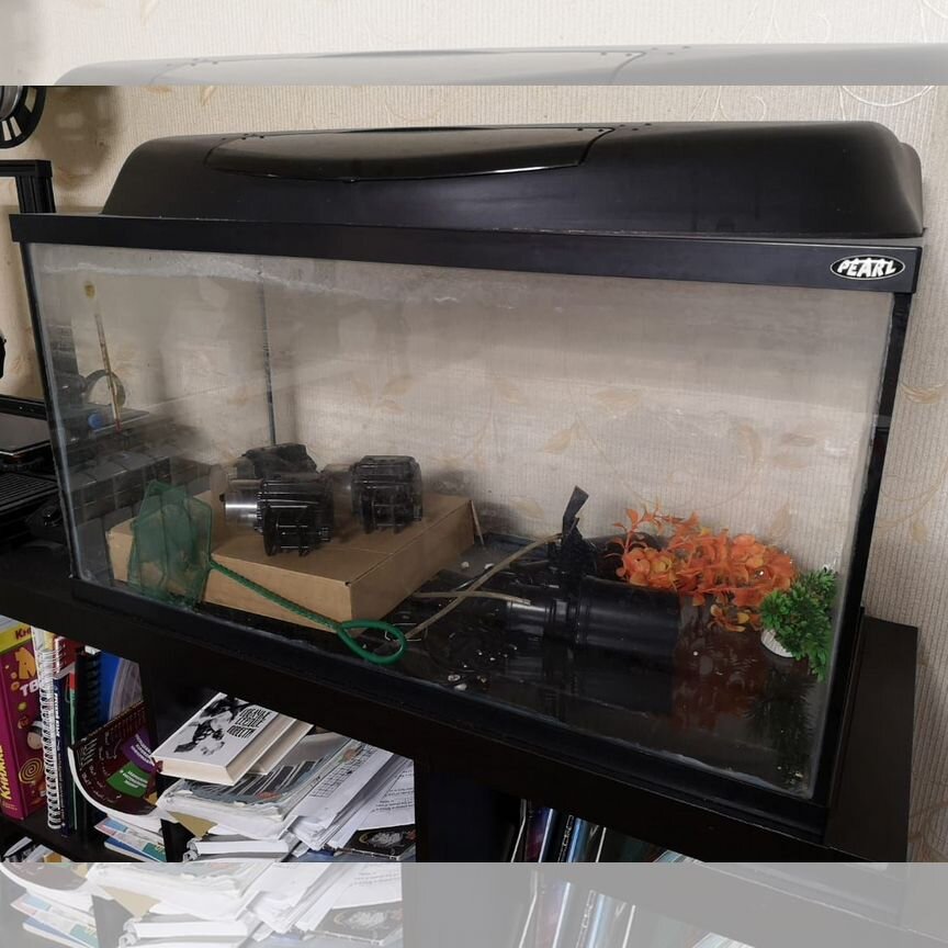 Аквариум д\ш\в-80*40*34 (см)  3 автокормушки, терм