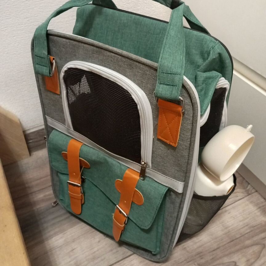 Сумка переноска для кота с аксессуарами