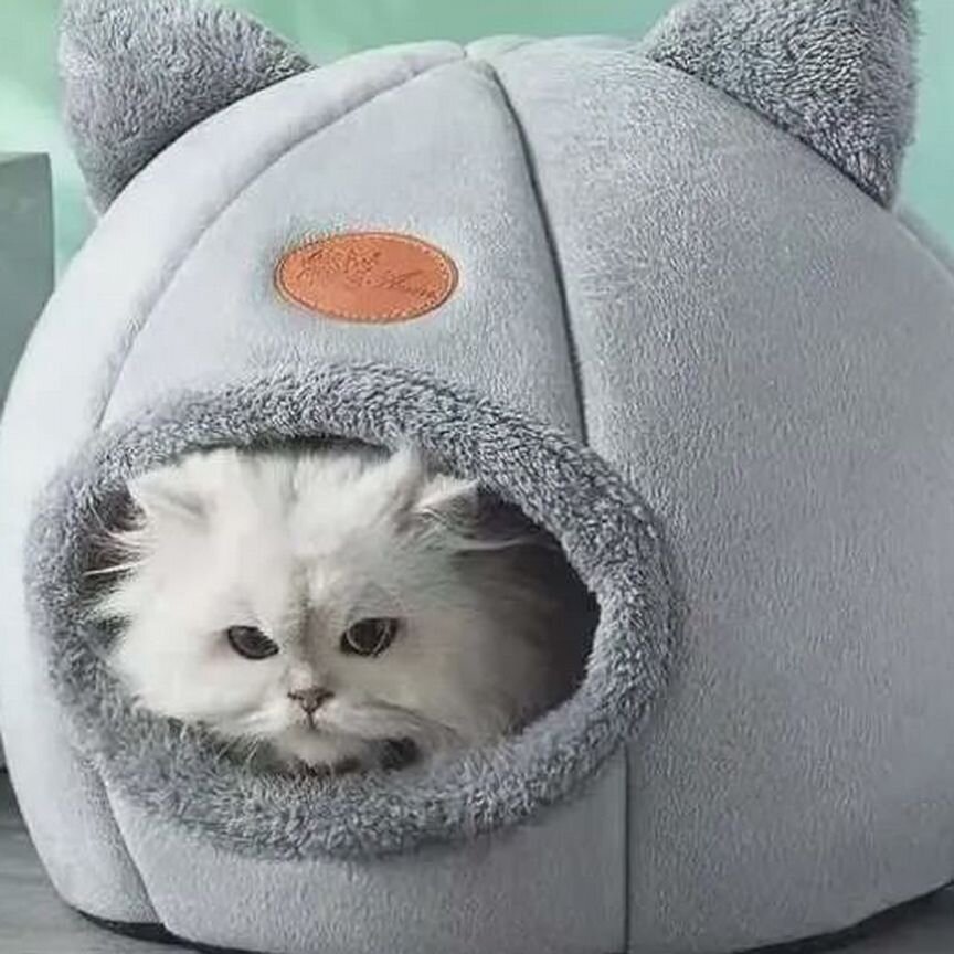 Мягкий круглый лежак для кошек 33 см