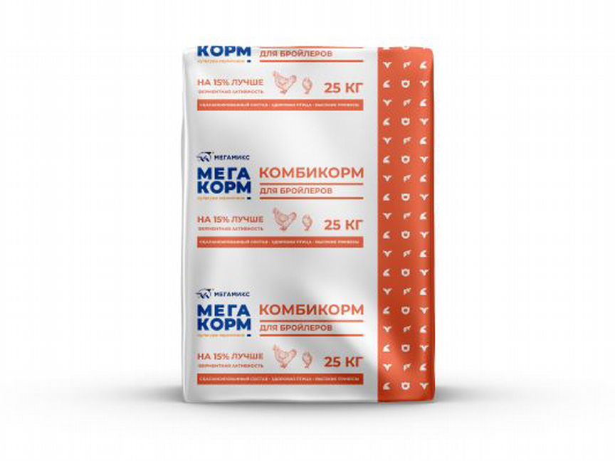 Комбикорм пк6 для бройлеров 28-42дн(Мегамикс) 25кг