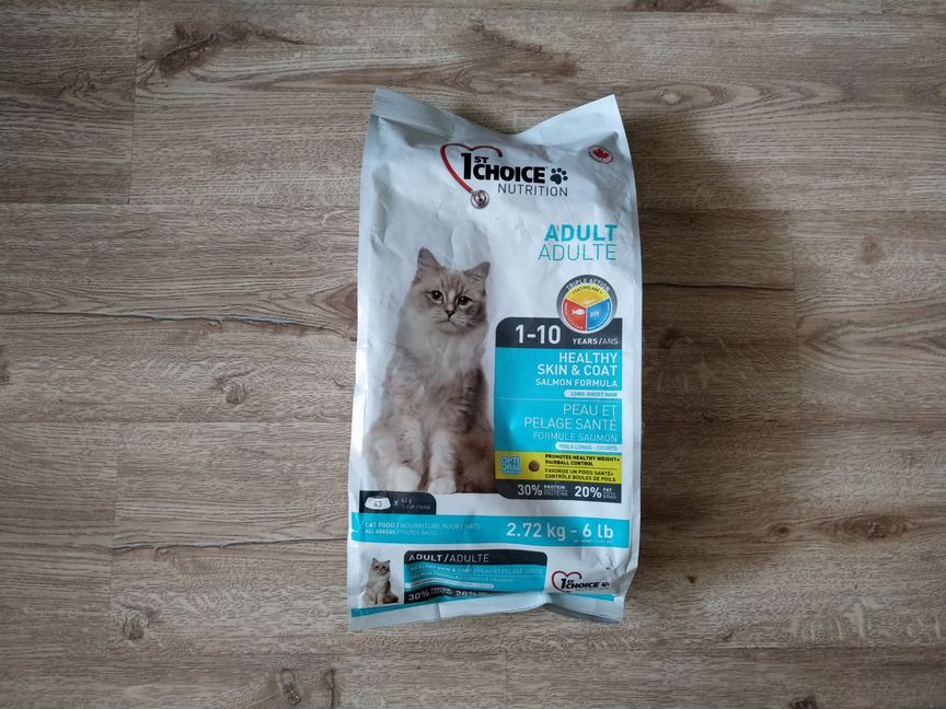 Корм 1st Choice 2,72кг лосось. Новый