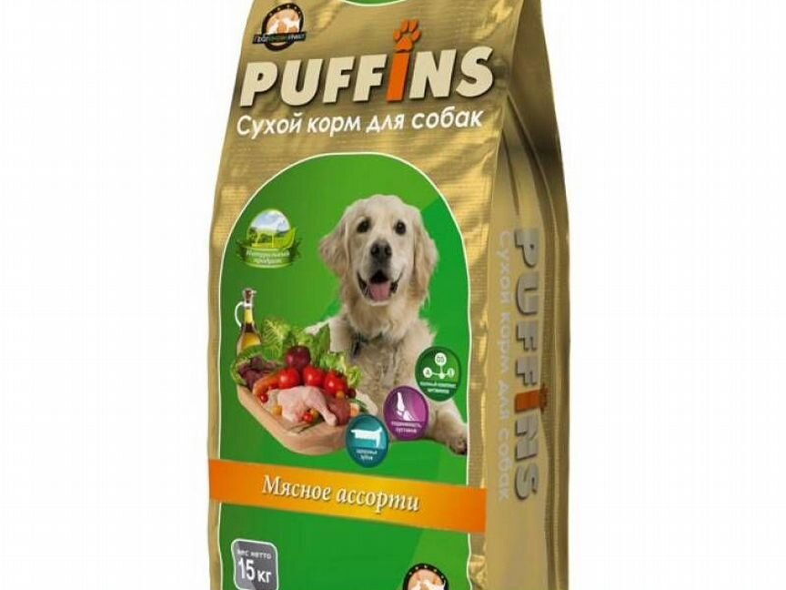 Корм для собак 15 кг Puffins (Пуффинс)