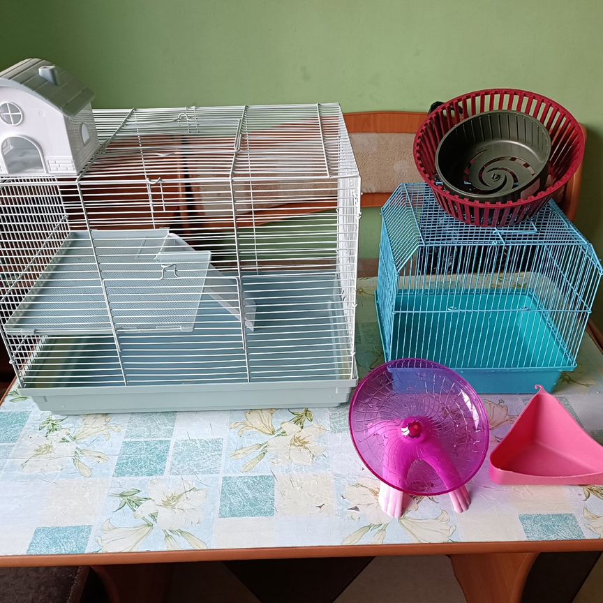 Клетки для грызунов, колёса, домик